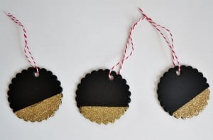 DIY Glittered Chalkboard Labels