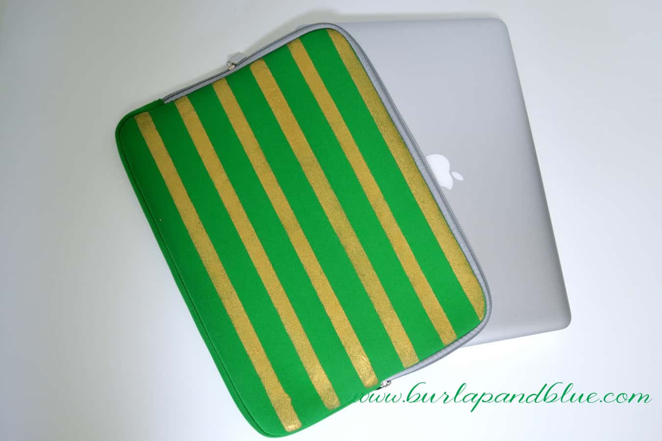 Make a Gold Striped Laptop Sleeve