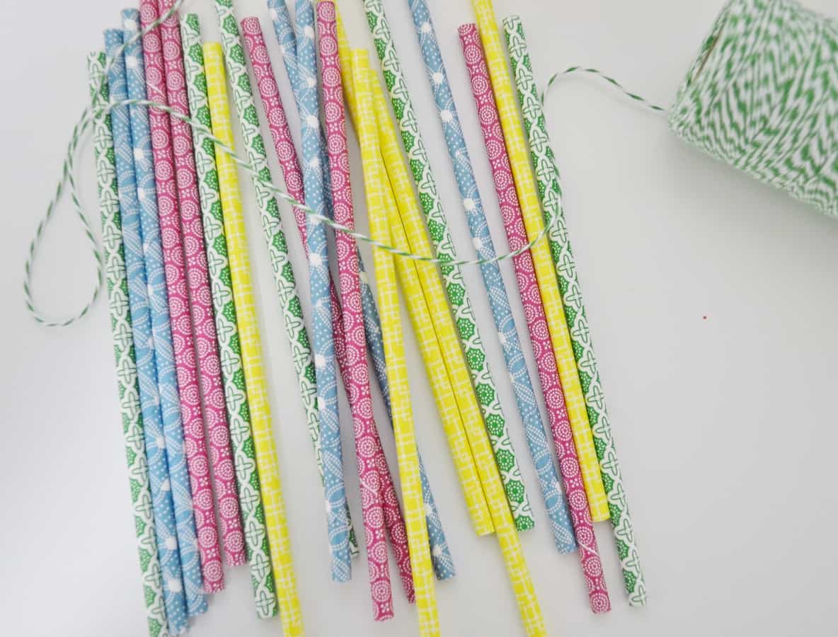 DIY Paper Straw Garland