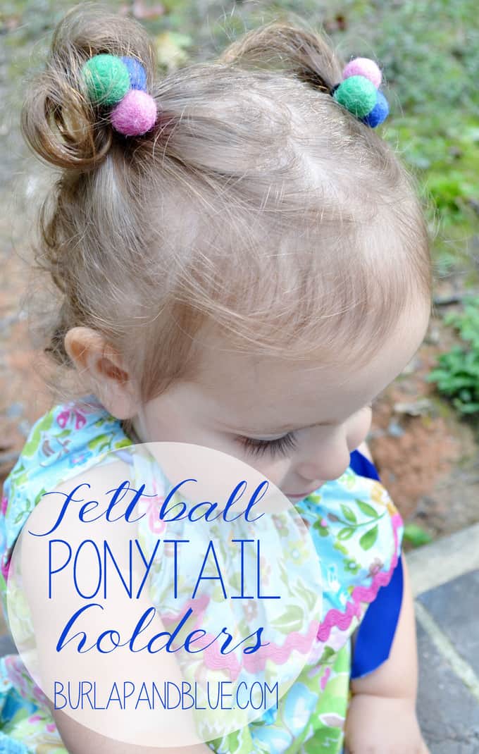 DIY Felt Ball Ponytail Holder