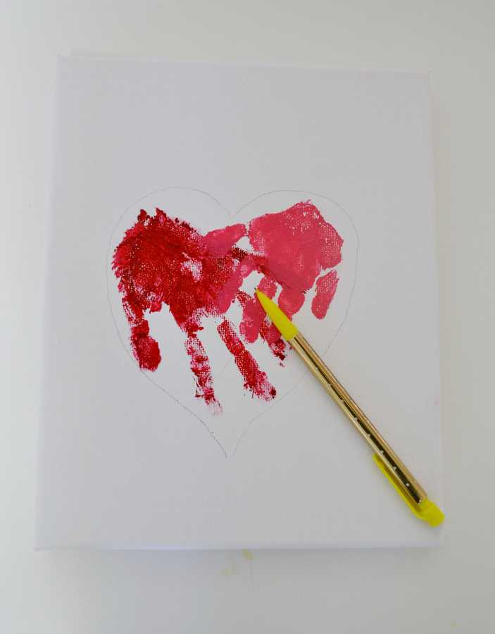 DIY Handprint Heart Valentine