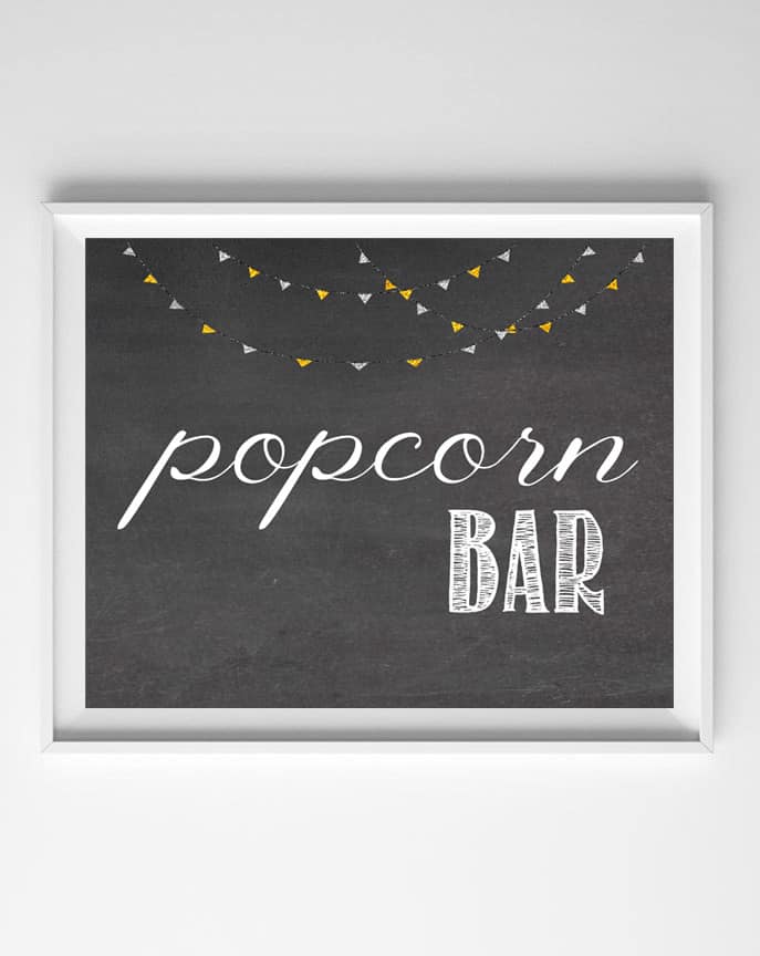 DIY Popcorn Bar Ideas and Printables