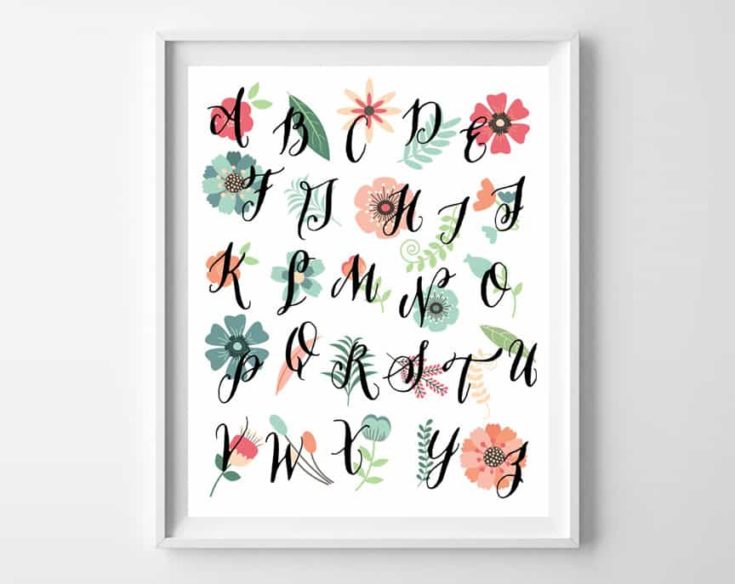 Floral Alphabet Free Printable