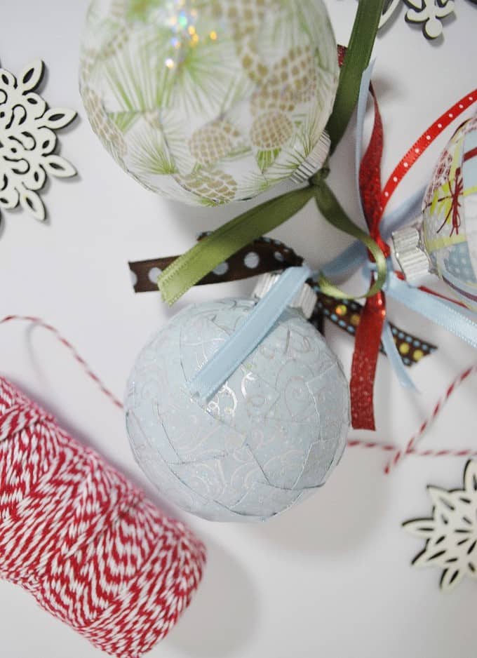 DIY Christmas Ornaments {How to Mod Podge Glass Ornaments}