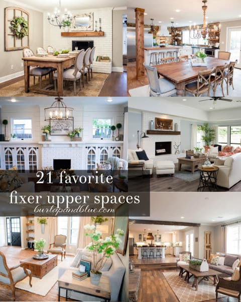 fixer upper kitchens, living and dining rooms {21 favorites!}