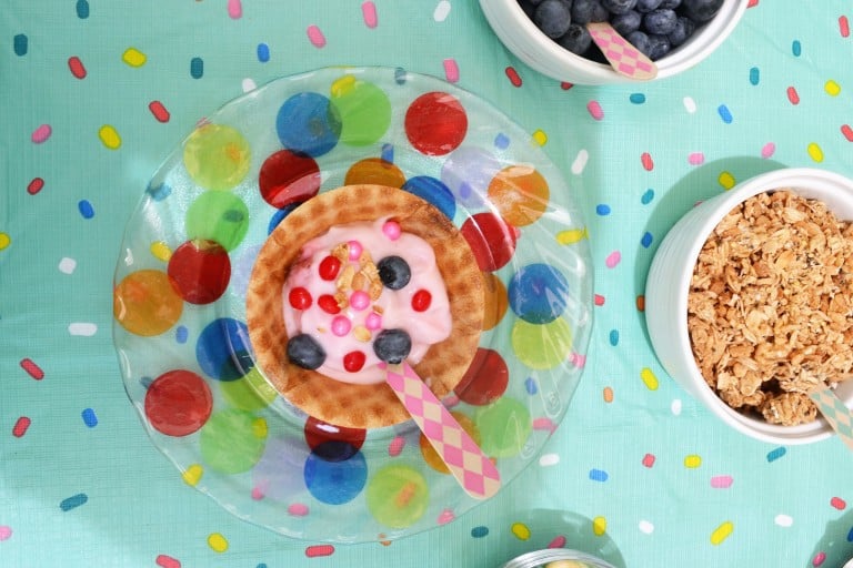 Mod Podge on Glass {Easy Confetti Plates}