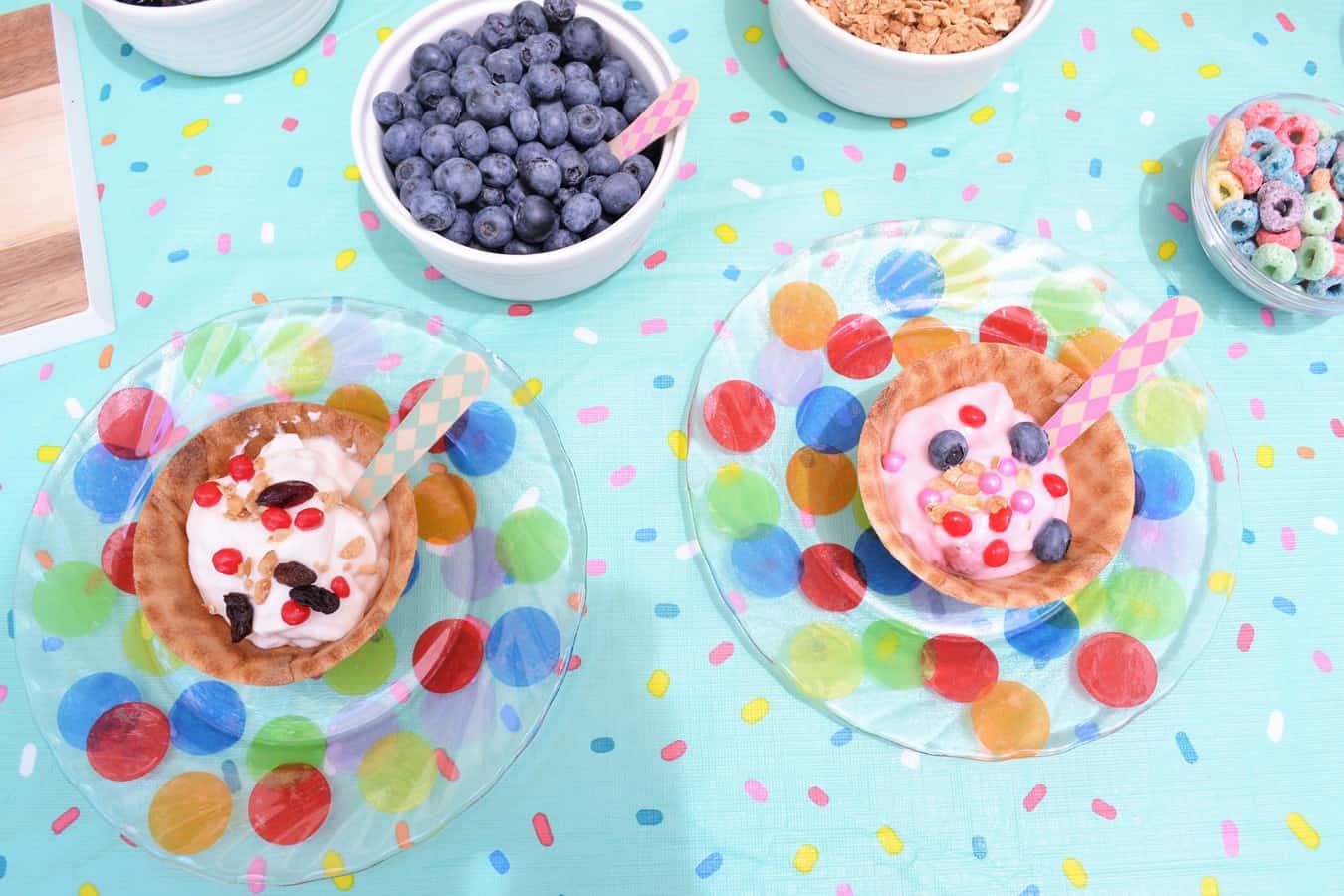 Mod Podge on Glass {Easy Confetti Plates}