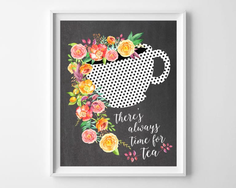 DIY confetti bags + free printable tea art