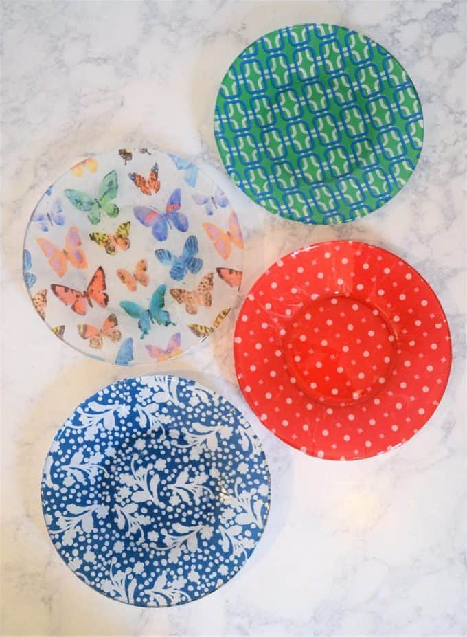 Decoupage Plates {How to Mod Podge Plates with Tissue Paper}