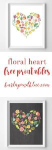 floral heart free printables