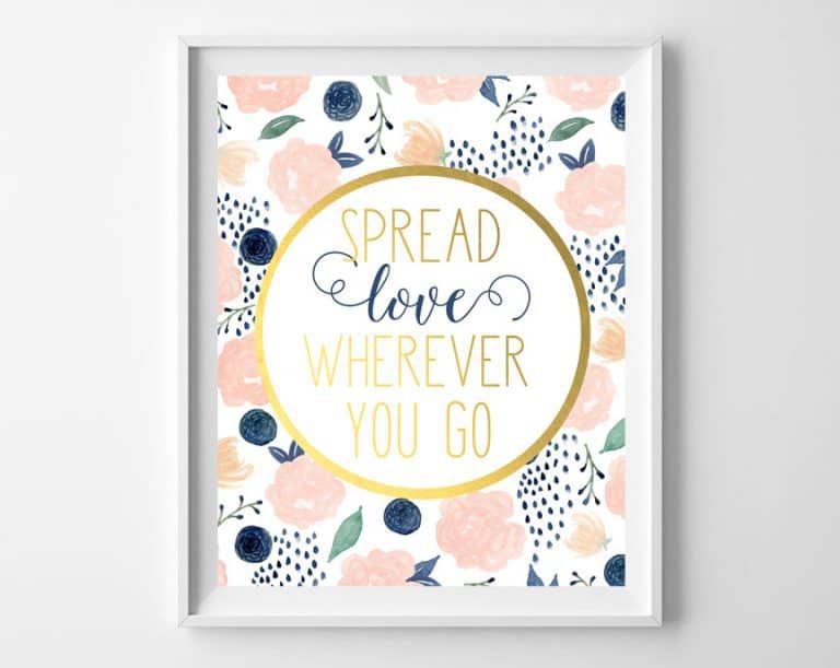 spread love quote free printable art