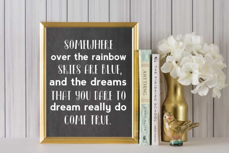somewhere over the rainbow free printable