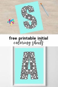 Free Printable Coloring Sheets {all 26 initials available}