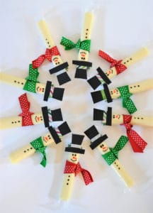 Easy Winter Snack {Snowman String Cheese}