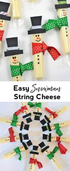 Easy Winter Snack {Snowman String Cheese}