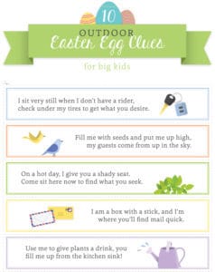 Easter Egg Hunt Ideas for Kids + Free Printable Clues