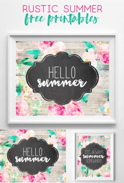 Free Summer Printable Art {Rustic Floral Wall Art}
