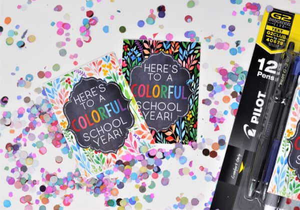 Easy Teacher Gift Idea {FREE Here's to a Colorful School Year Printable ...