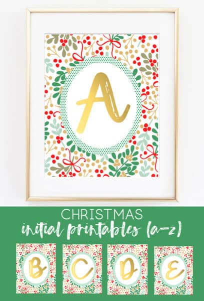 Free Christmas Printables {Whimsical Initial Printable Art}