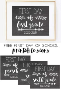 Free Printable First Day of School Signs {2020-2021}