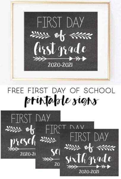Free Printable First Day of School Signs {2020-2021}