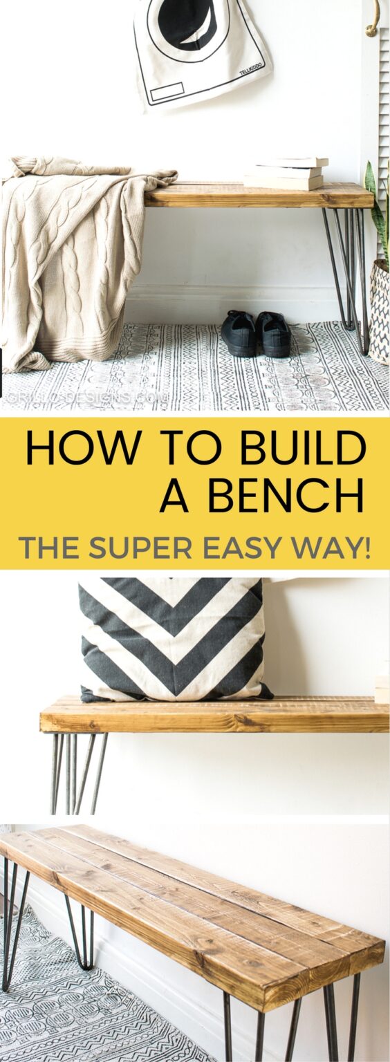 DIY Bench {How to Make a Wooden Bench for Seating and Storage}