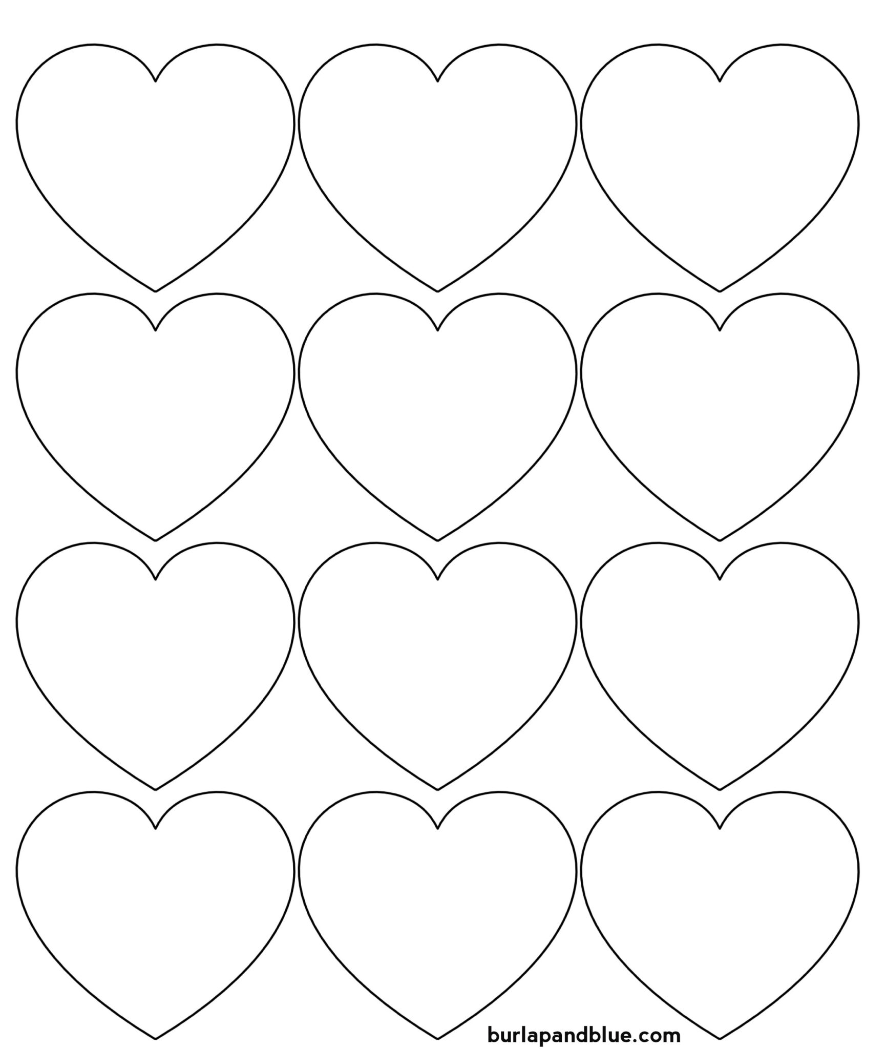 Heart Template and Outlines (Free Templates for Sewing and Crafts)