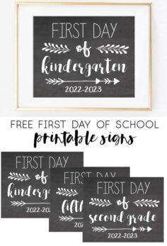 First Day of School Printable Signs 2022-2023