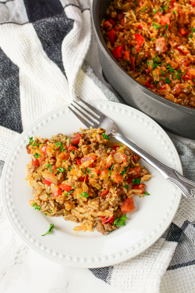 Ground Beef and Rice One Pan Dinner